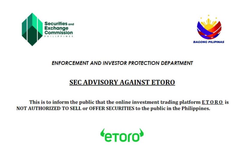 Philippines SEC Accuses EToro Of Offering Unregistered Securities ...